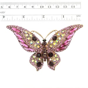 Purple Butterfly Brooch Purple Crystal Butterfly Pin - Etsy