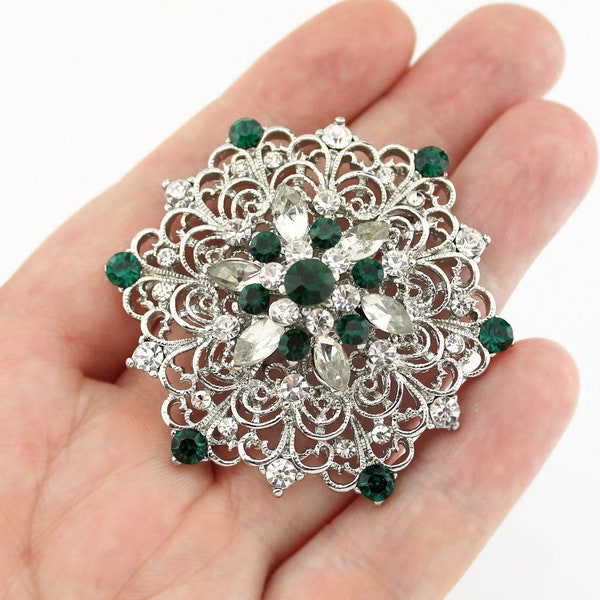 Emerald Green Brooches - Etsy