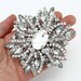 Extra Large Rhinestone Brooch: Silver Crystal Pin Sparkly Wedding ...