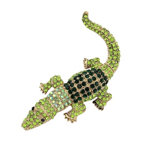 Alligator Brooch, Green Brooches Pins, Reptile Crocodile Brooch, Large ...