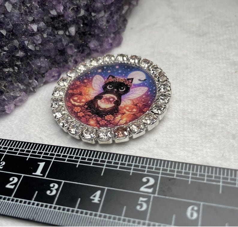 Black Cat Broach | Enchanted Witchy Jewelry | Artisan Celestial Broach ...