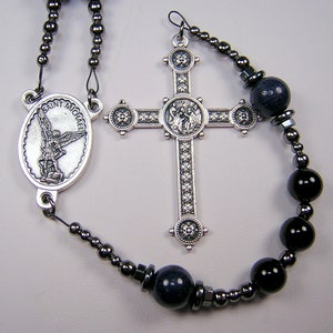 Mens BLACK Onyx 24 Rosary Papal Cross Ferula Catholic - Etsy