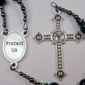 Mens BLACK Onyx 24 Rosary Papal Cross Ferula Catholic - Etsy
