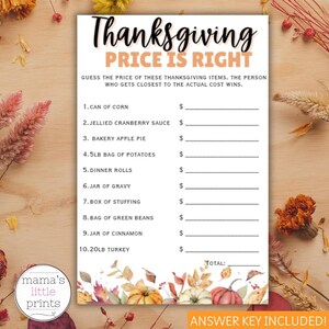 Thanksgiving Themed Game Bundle | Instant Download | Family Fun - Etsy