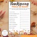 Thanksgiving Themed Game Bundle | Instant Download | Family Fun - Etsy