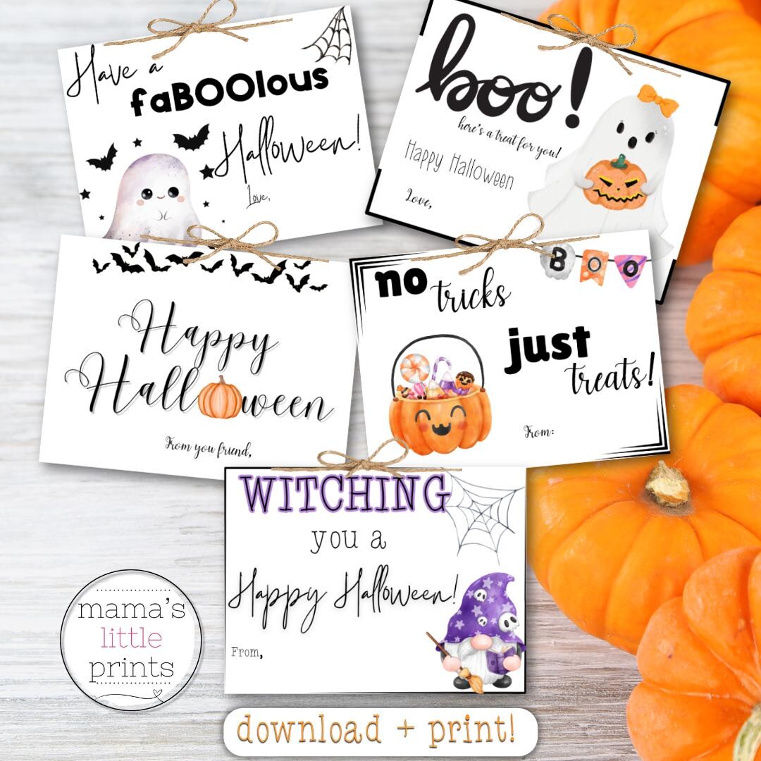 Halloween Gift Tags Bundle | Printable Favor Tag for Treat Bags - Etsy