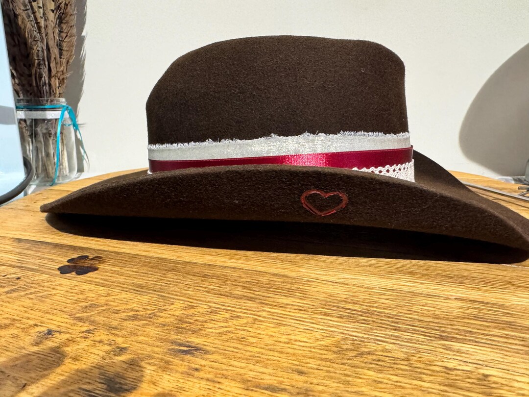 Custom Romantic Western Hat | Lace & Ribbon Band With Feather Detail ...