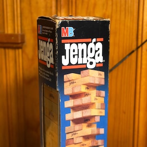 Vintage 1986 Jenga MB Game Wood Blocks Made in USA Excellent Shape - Etsy