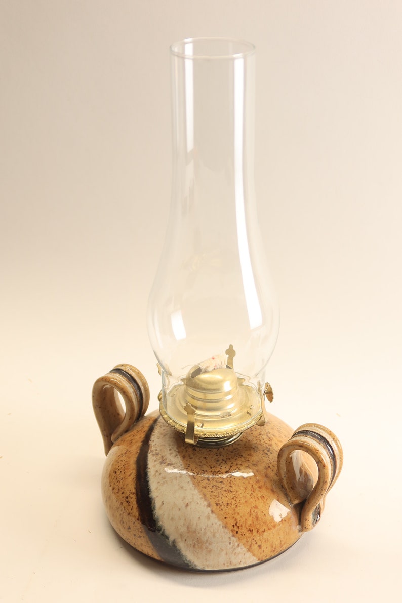 14 Vintage Art Oil Hurricane Lamp Handmade Ceramic Artist Signed on ...