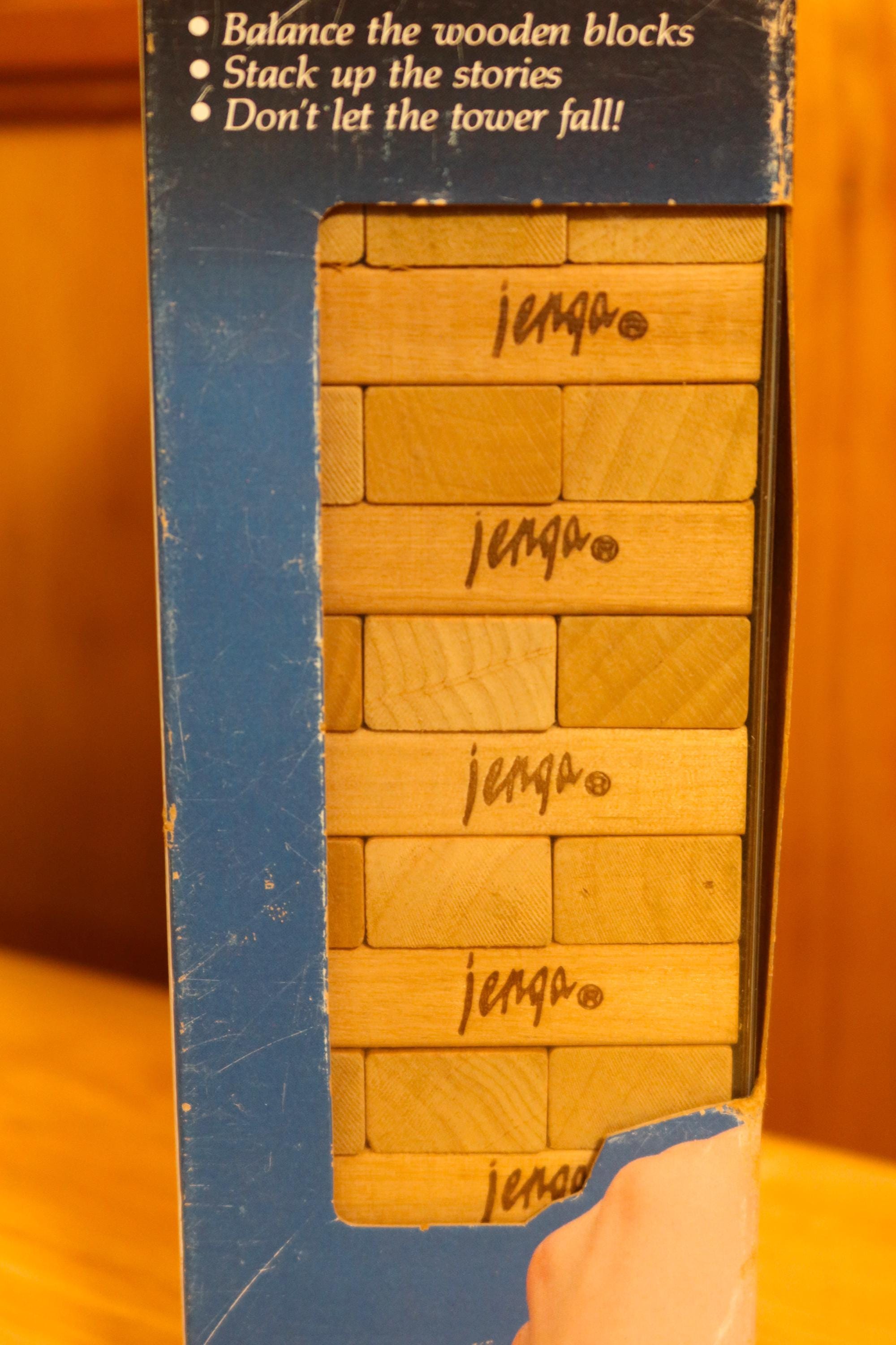 Vintage 1986 Jenga MB Game Wood Blocks Made in USA Excellent Shape - Etsy