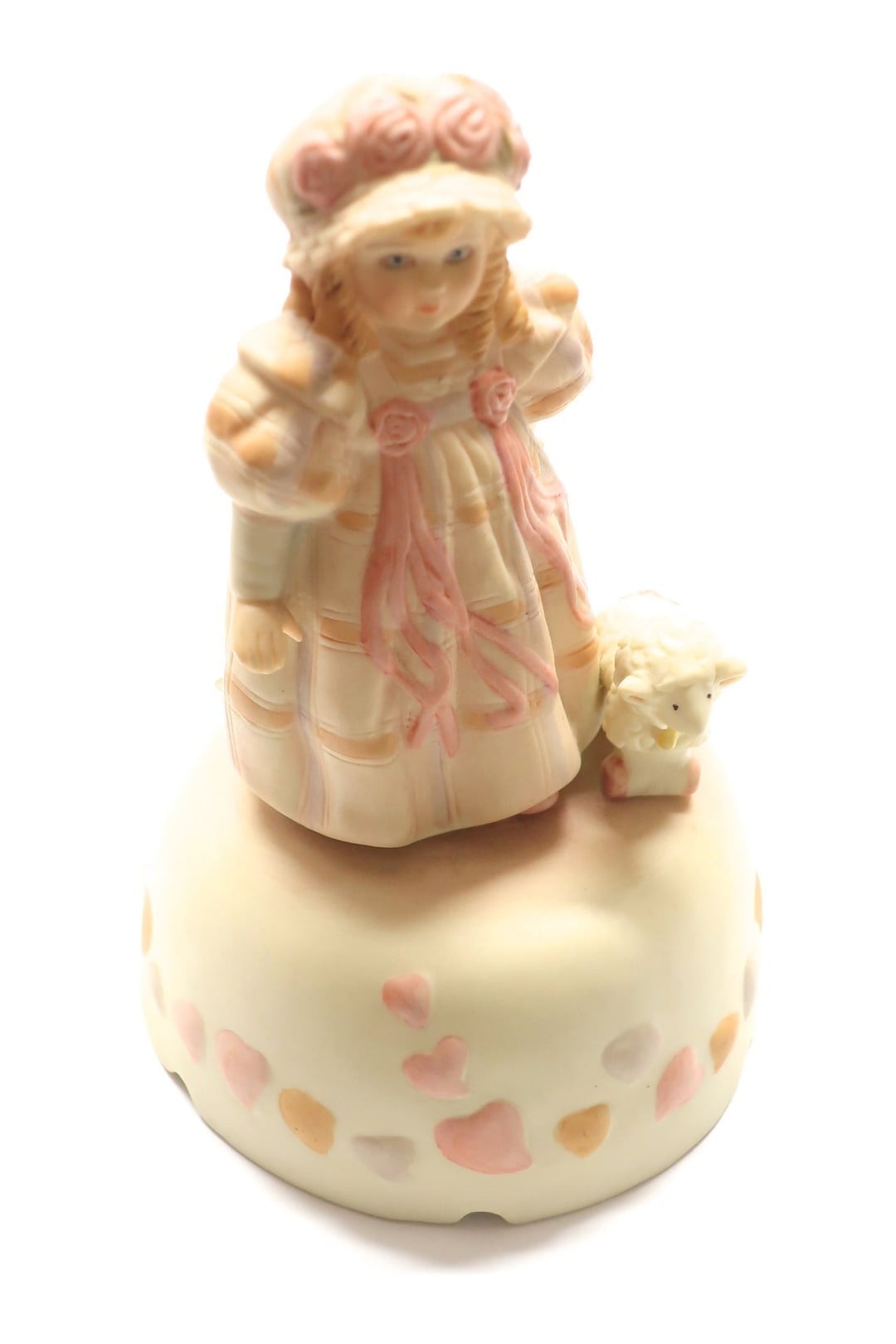 Ceramic Music Box With Little Girl & Lamb Figurine - Etsy
