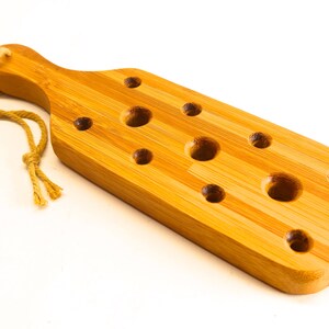 Boudoir Brat Tamer Bamboo Spanking Paddle With Holes [pick Design Kind ...