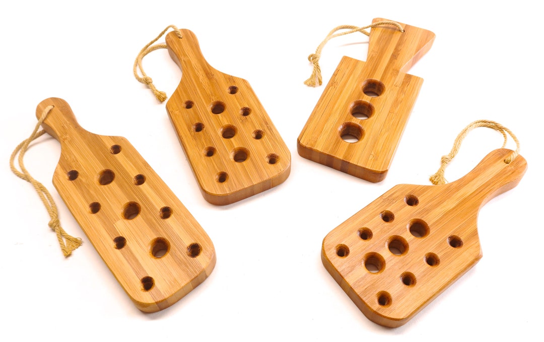 Boudoir Brat Tamer Bamboo Spanking Paddle With Holes [pick Design Kind ...