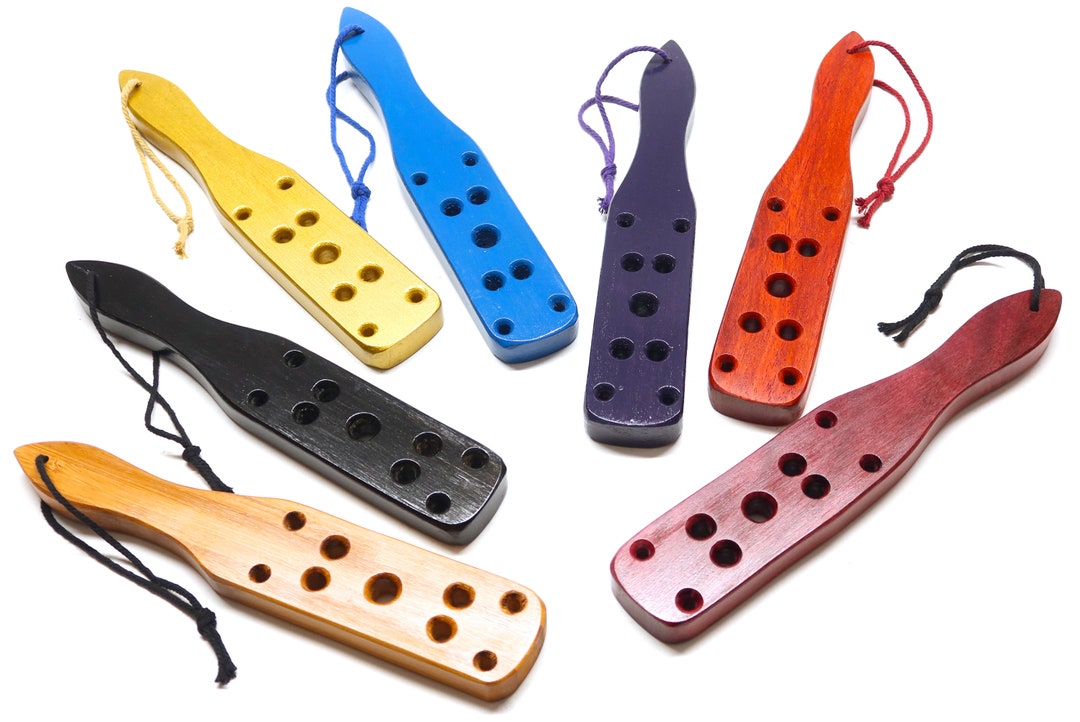 11" Boudoir Slim Wood X Pattern Spanking Paddle - 9 Holes Limited ...