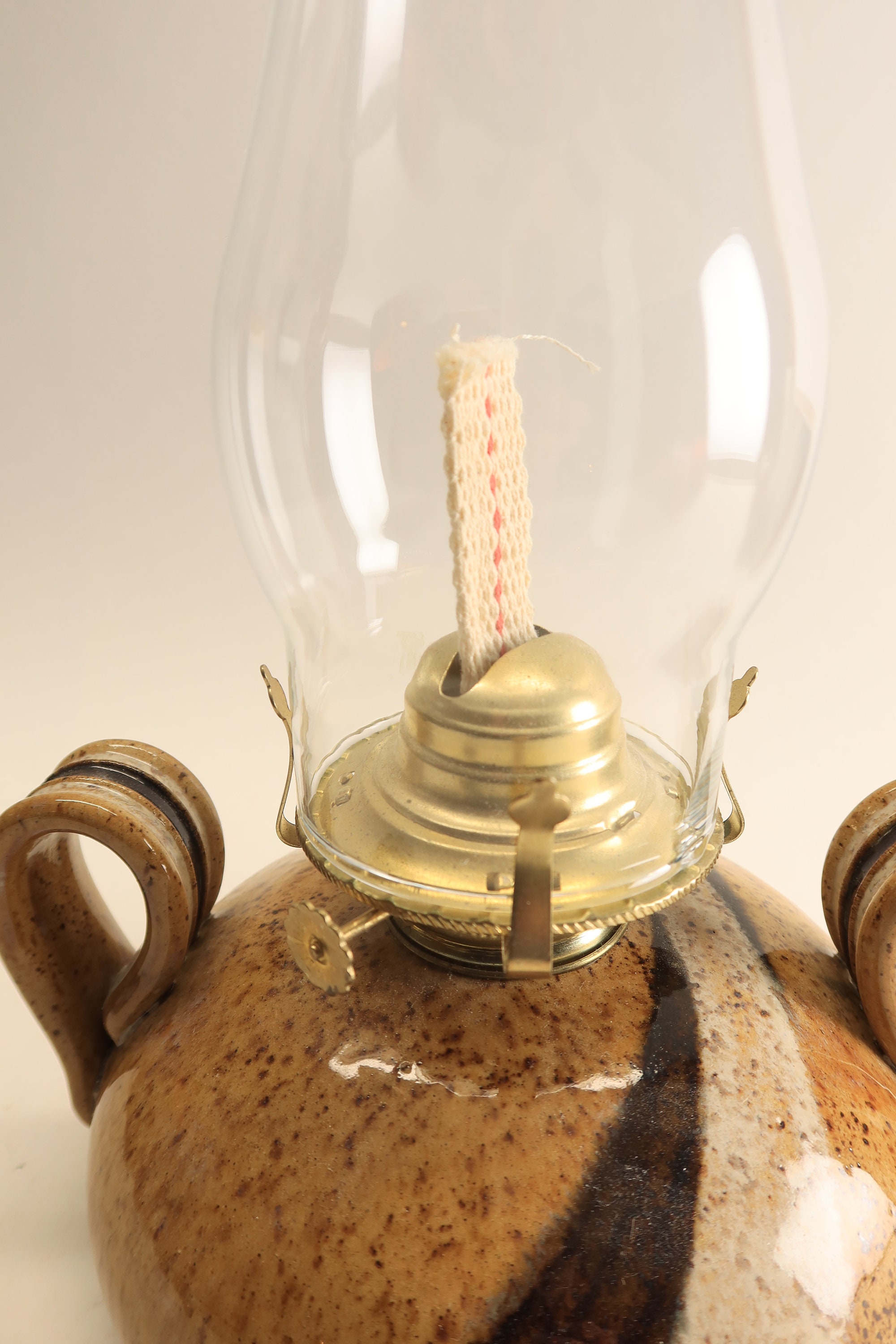 14 Vintage Art Oil Hurricane Lamp Handmade Ceramic Artist Signed on ...