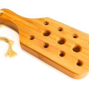 Boudoir 'brat Tamer' Bamboo Spanking Paddle With Holes pick Design Kind ...