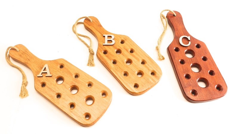 Boudoir Brat Tamer Bamboo Spanking Paddle With Holes [pick Design Kind ...
