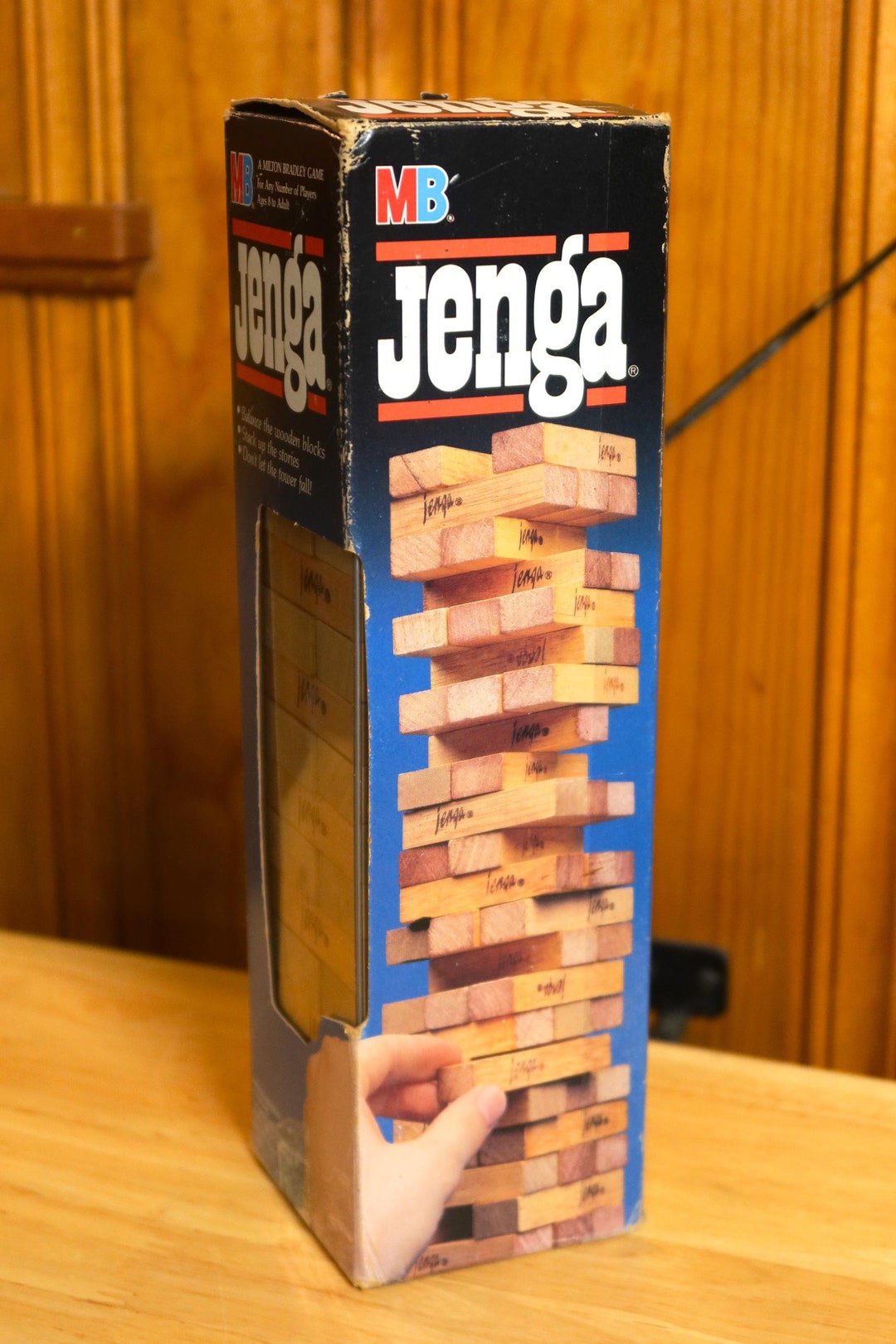 Vintage 1986 Jenga MB Game Wood Blocks Made in USA Excellent Shape - Etsy