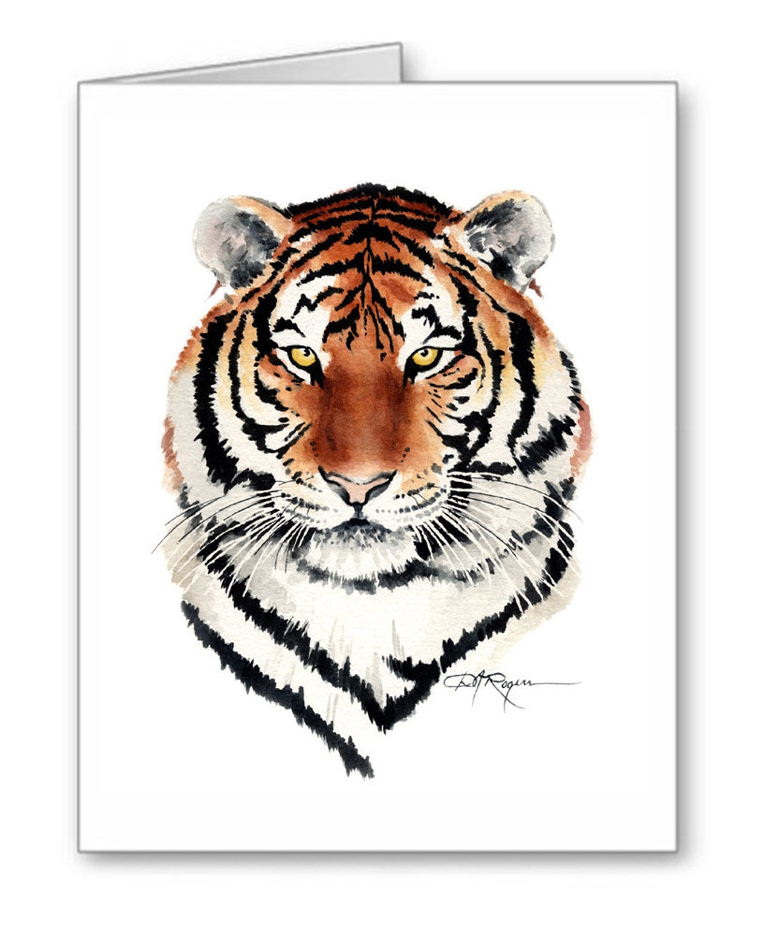 Tiger Note Cards 10-pk Note Cards Watercolor Painting Animal Lover ...