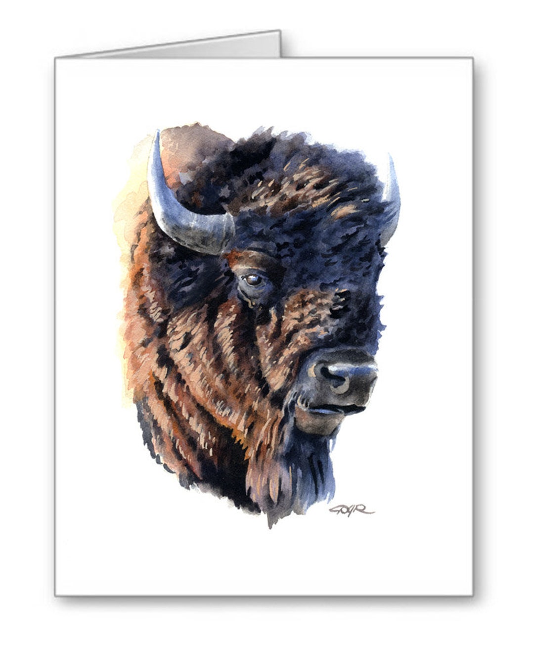 Buffalo Note Cards 10-pk Note Cards Watercolor Painting - Etsy