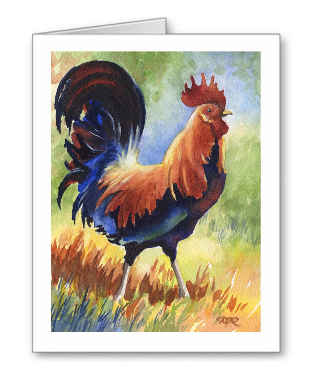 Rooster Note Cards 10-pk Note Cards Watercolor Painting Unique Farm ...