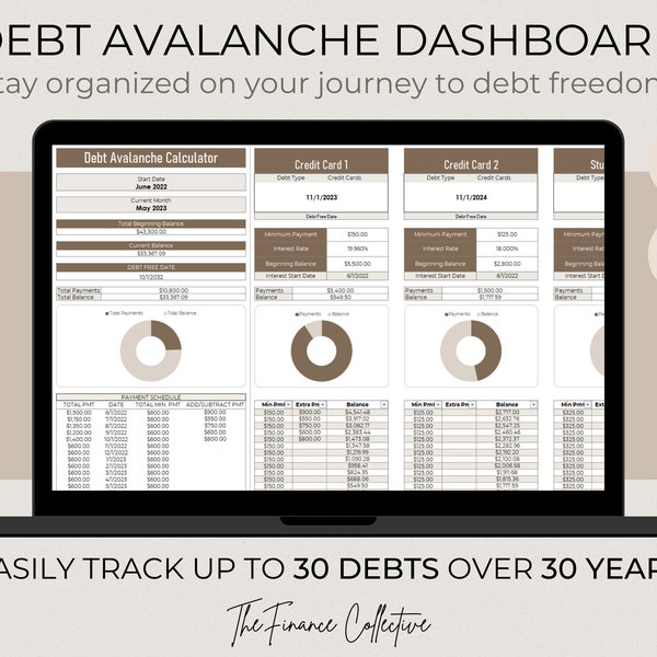 Debt Avalanche Excel Template - Etsy