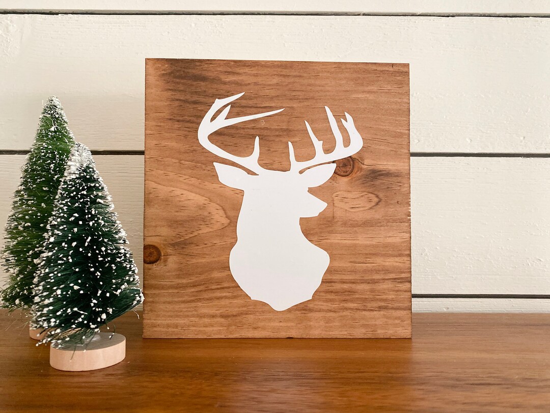 Deer Head Christmas Sign - Etsy