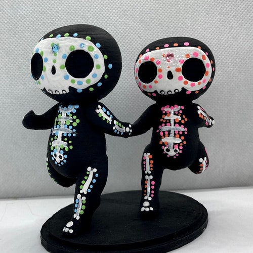 Original Sugar Skull Bunny Figurine Hand Painted 3D Printed - Etsy