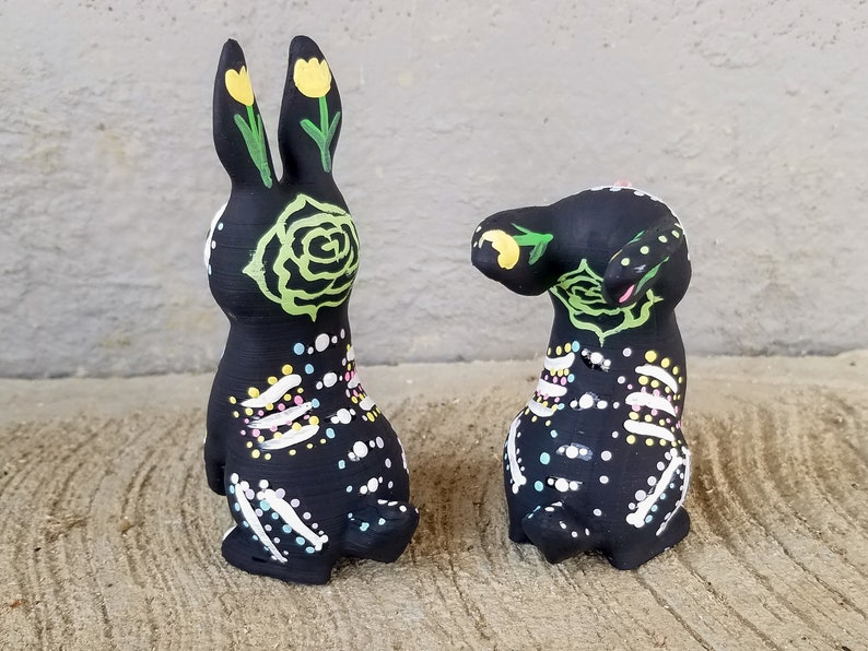 Original Sugar Skull Bunny Figurine Hand Painted 3D Printed - Etsy