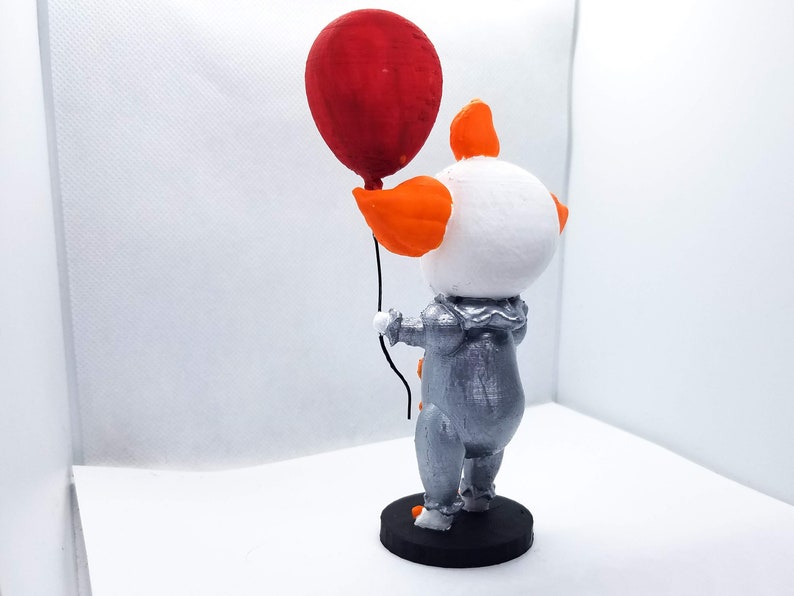 Creepy Clown With Balloon on a Wire Sculpture Figurine Hand | Etsy
