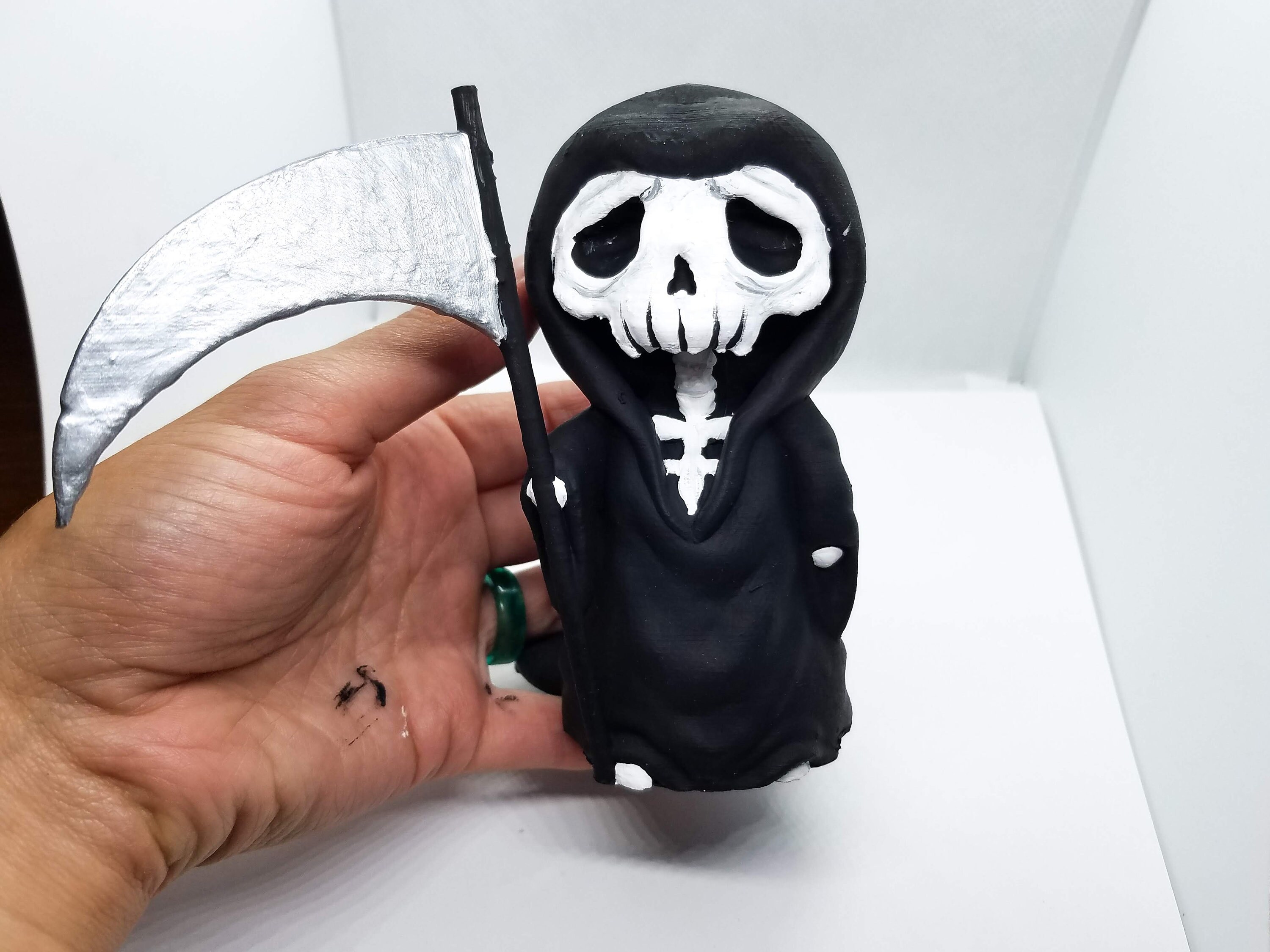 Sad Grim Reaper Figurine Hand Painted 3D Printed - Etsy