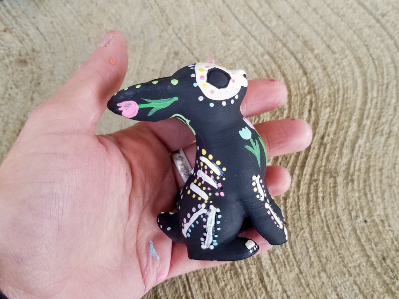 Original Sugar Skull Bunny Figurine Hand Painted 3D Printed - Etsy