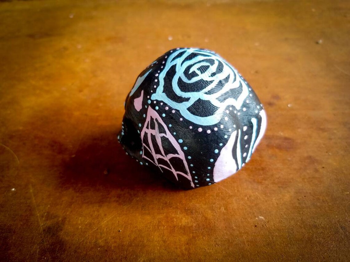Sugar Skull Day of the Dead Sculpture Figurine Hand Painted 3D Printed ...