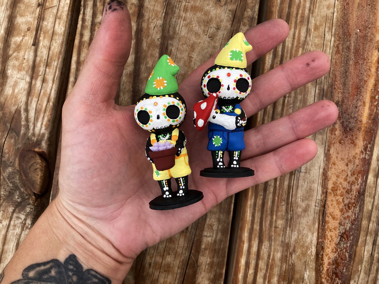 Skeleton Gnomes Sculptures Figurine Hand Painted 3D Printed - Etsy