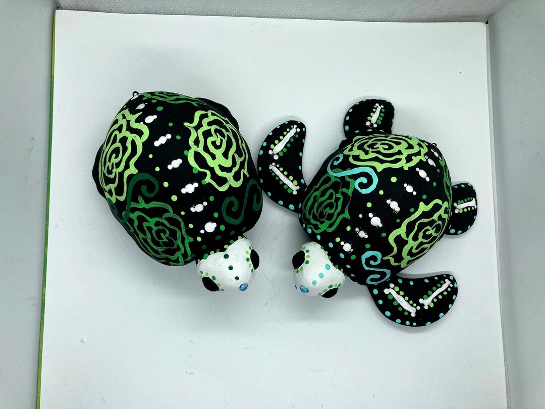 Sugar Skull Turtle and Sea Turtle Day of the Dead Sculpture Figurine ...