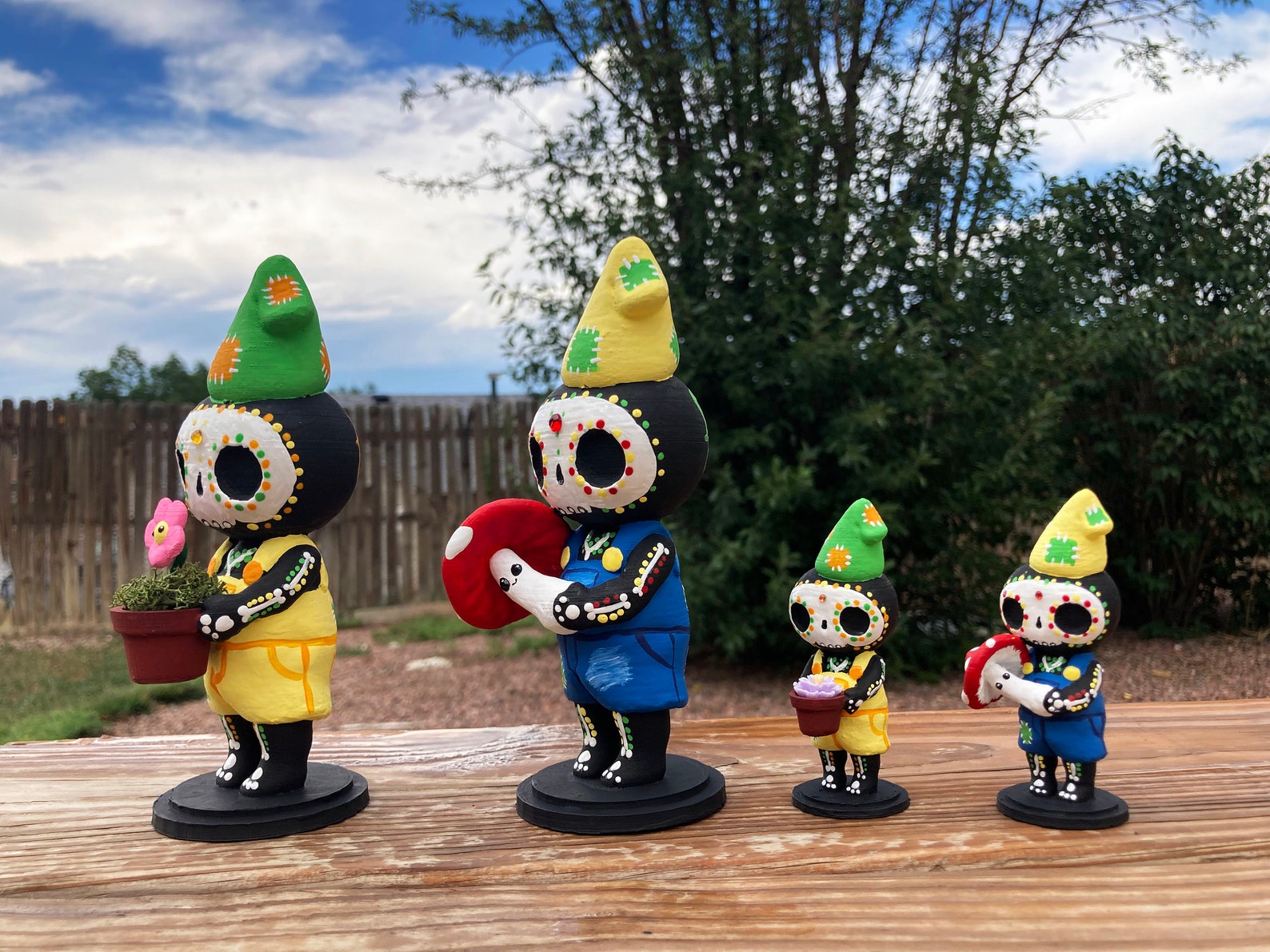 Skeleton Gnomes Sculptures Figurine Hand Painted 3D Printed - Etsy
