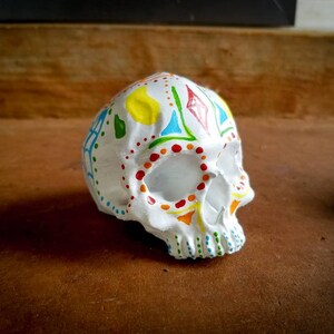 Sugar Skull Day of the Dead Sculpture Figurine Hand Painted 3D Printed ...