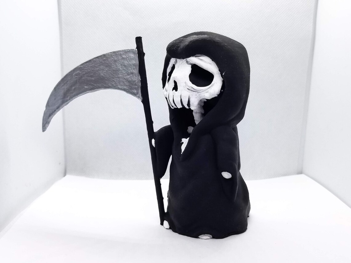 Sad Grim Reaper Figurine Hand Painted 3D Printed - Etsy
