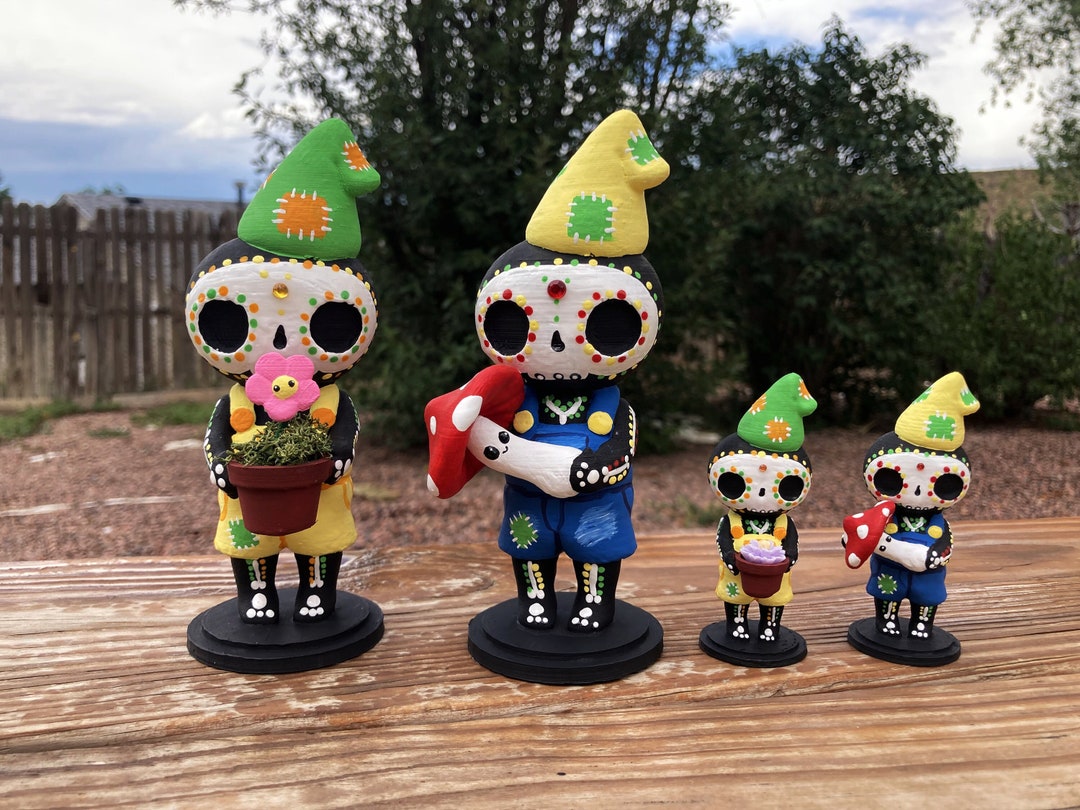 Skeleton Gnomes Sculptures Figurine Hand Painted 3D Printed - Etsy