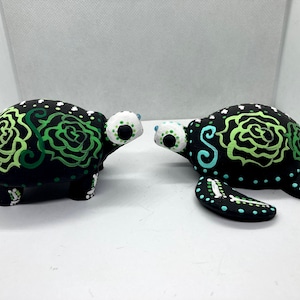 Sugar Skull Turtle and Sea Turtle Day of the Dead Sculpture Figurine ...