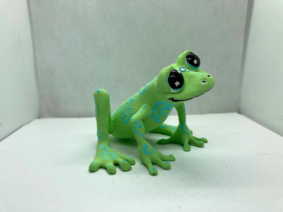 Paisley Painted Frog Figurine Hand Painted 3D Printed - Etsy