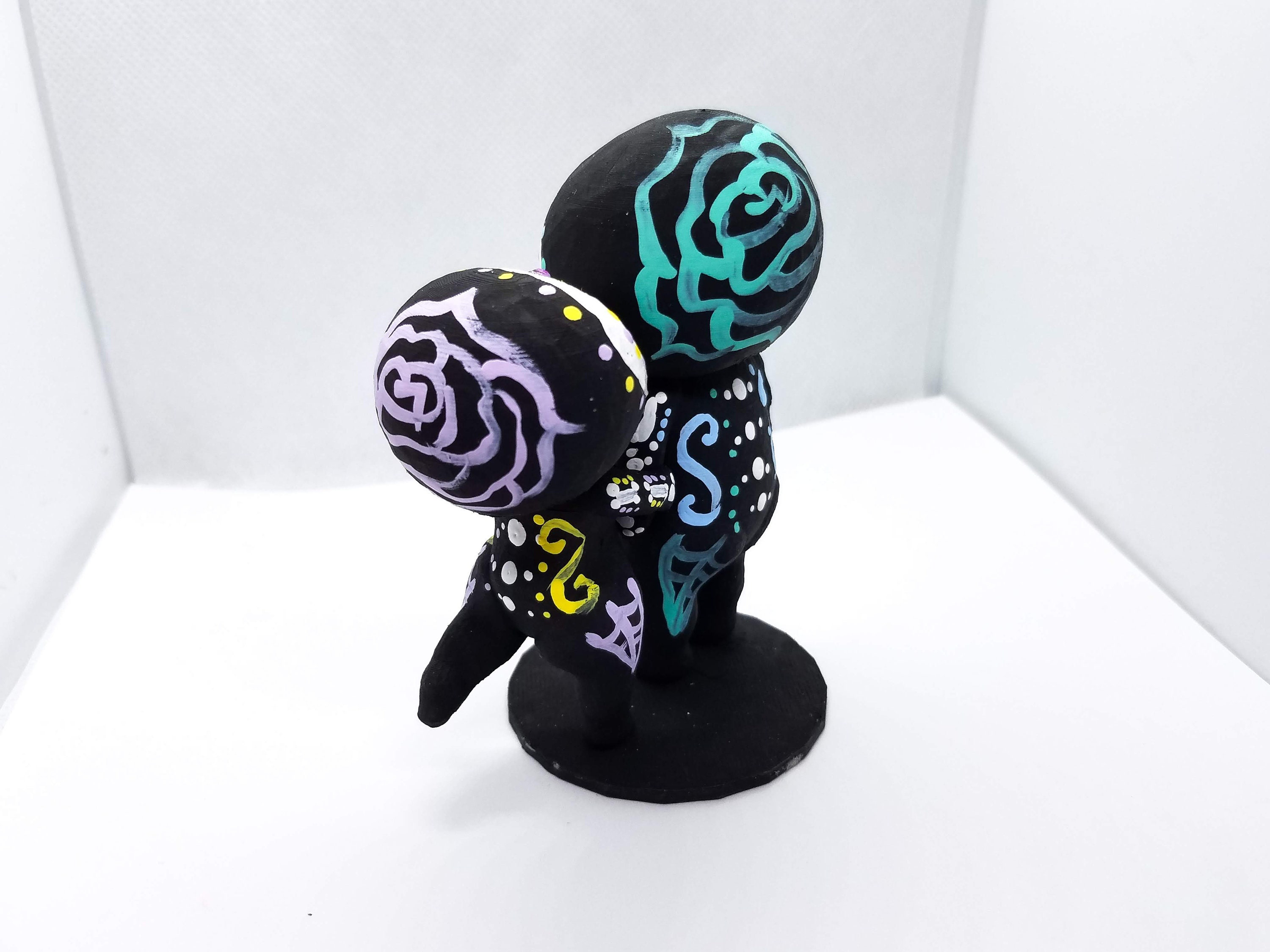 Girl Kissing Boy Skeleton's Cheek Figurine Hand Painted 3D - Etsy