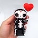 Sugar Skull Skeleton With Heart Balloon Day of the Dead - Etsy