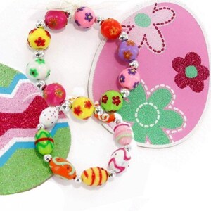 Easter Bracelet - Flowers Beads Bracelet - Easter Eggs Bracelet -spring ...