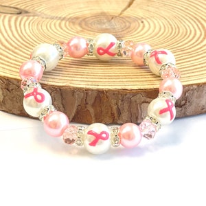 Breast Cancer Awareness Bracelet, Pink Ribbon Bracelet, BCA Survivor ...