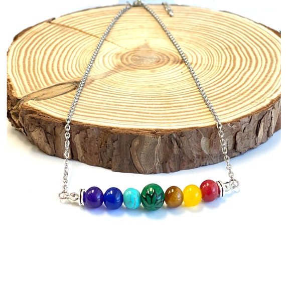 Chakra Necklace for Women 7 Chakras Natural Stone Jewelry - Etsy