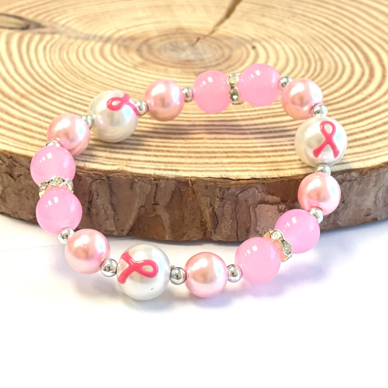 Breast Cancer Awareness Bracelet, Pink Ribbon Bracelet, BCA Survivor ...