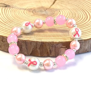 Breast Cancer Awareness Bracelet, Pink Ribbon Bracelet, BCA Survivor ...