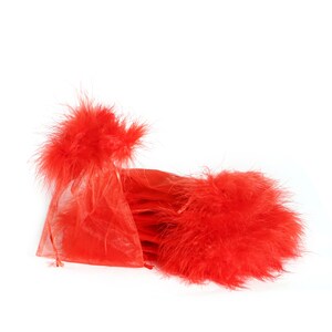 Organza Bags Drawstring Feather Pouches - Fur Wedding Party Favors Bags ...