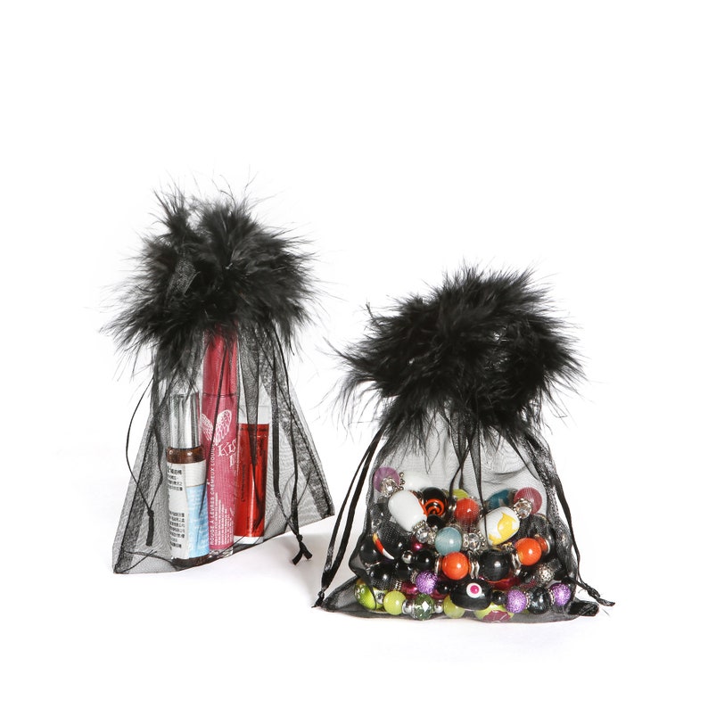 Organza Bags Drawstring Feather Pouches Fur Party Favors - Etsy
